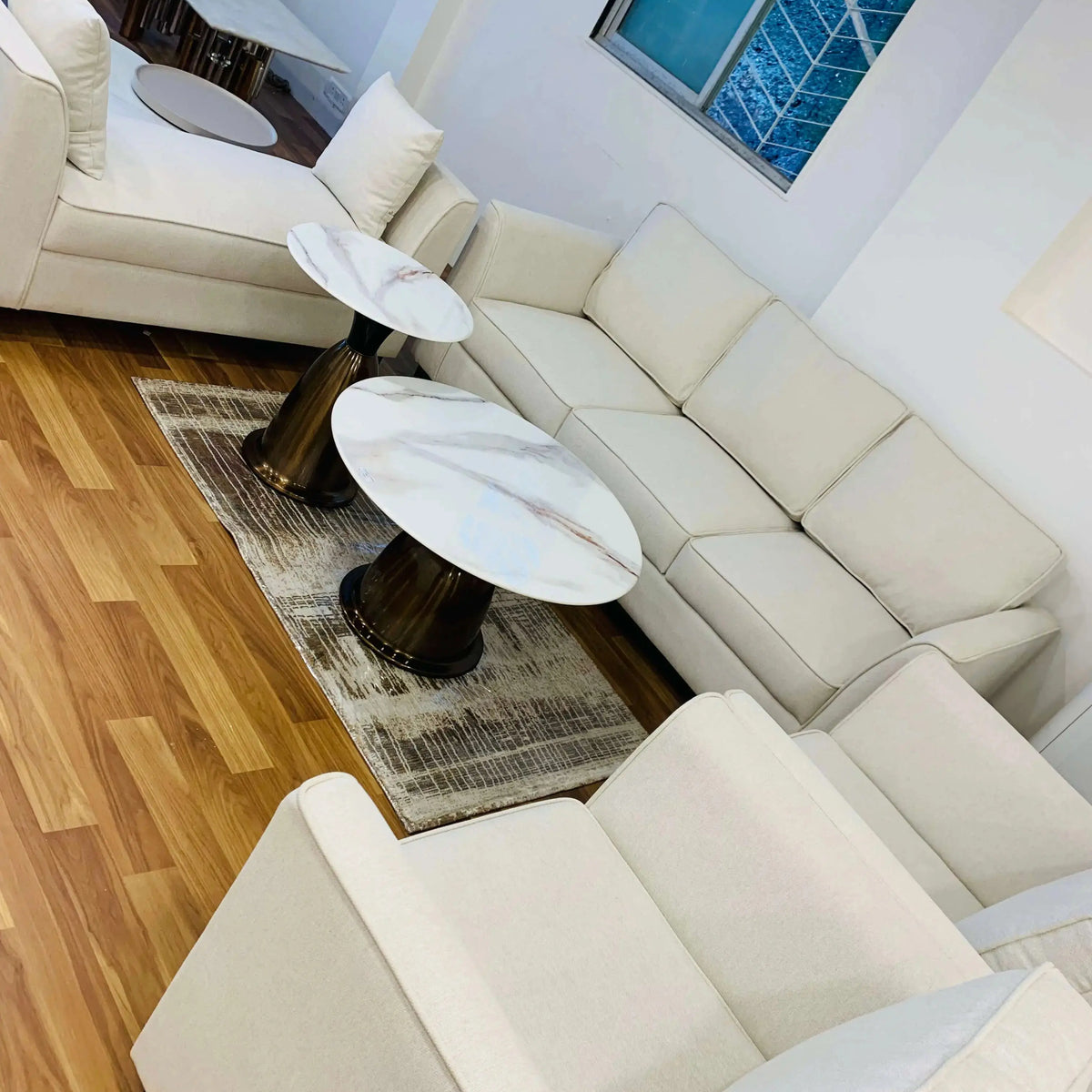 European Sofa Set of 3 Seater, 1+1 Seater And 1 Dewan By Lush & Lavish